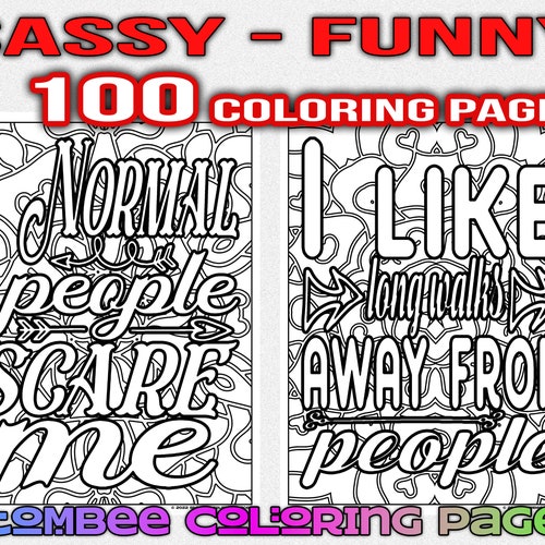 100 Funny Coloring Pages for Adults Printable Sassy - Etsy