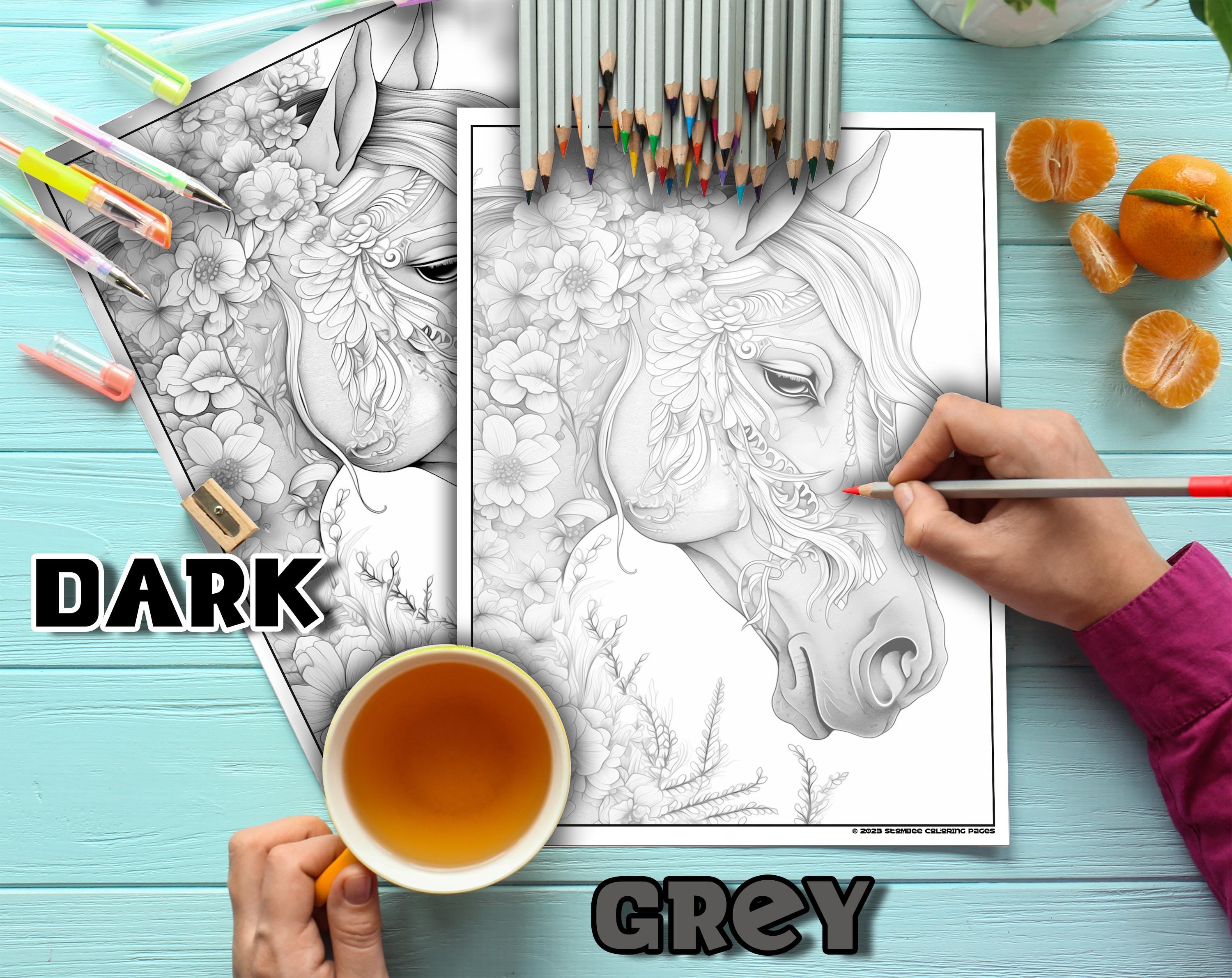 Adult Coloring Pages Intricate Animals Grayscale Adult Coloring Book ...
