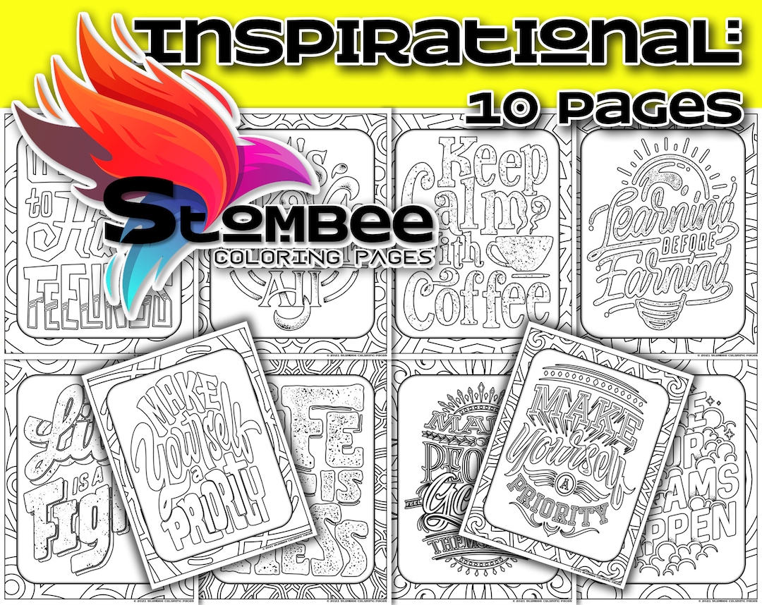 Positive Affirmations Coloring Pages: Inspirational Quotes (PDF) - Etsy