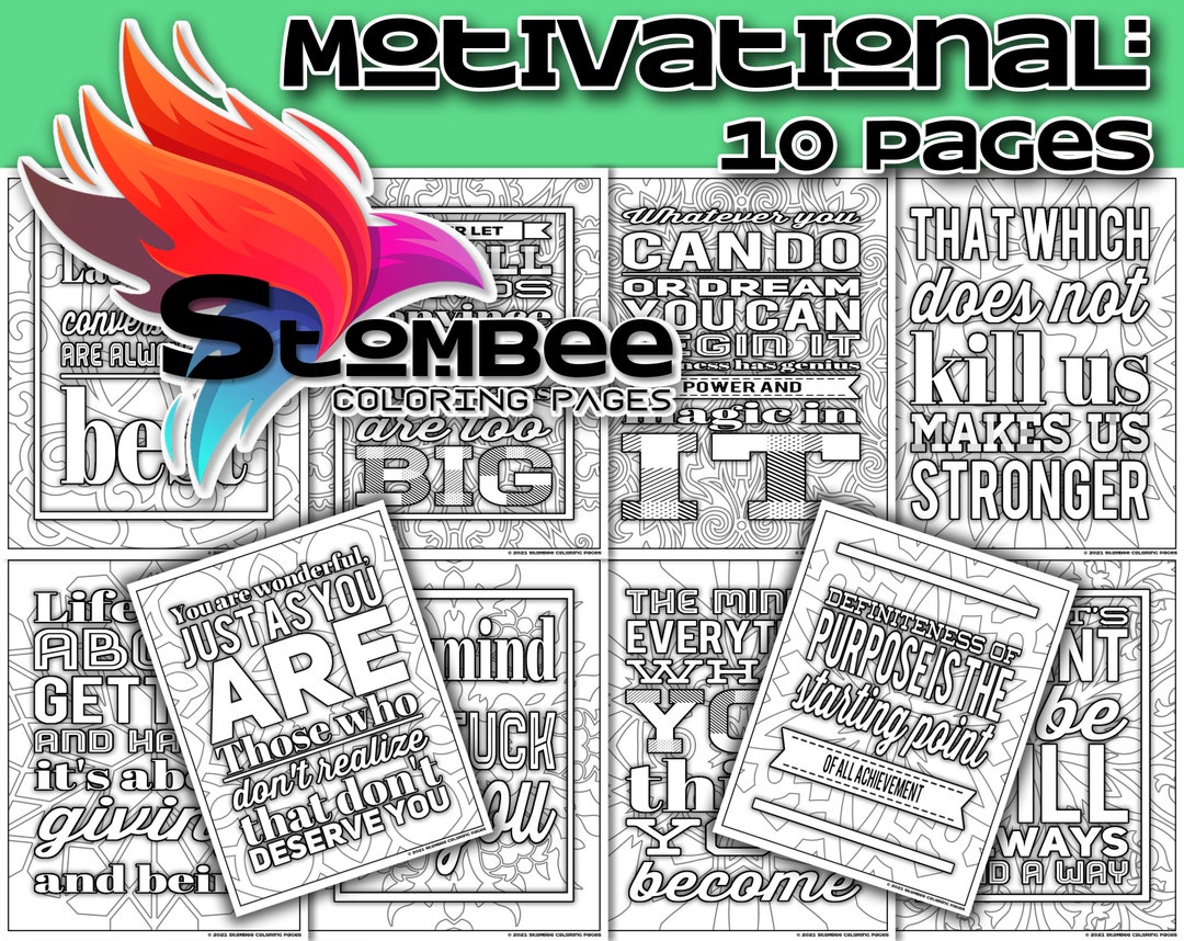 Motivational Quotes About Life, Inspirational Coloring Book PDF ...
