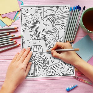Vol.2 Doodles Adult Coloring Pages Printable, Kids Coloring Pages ...