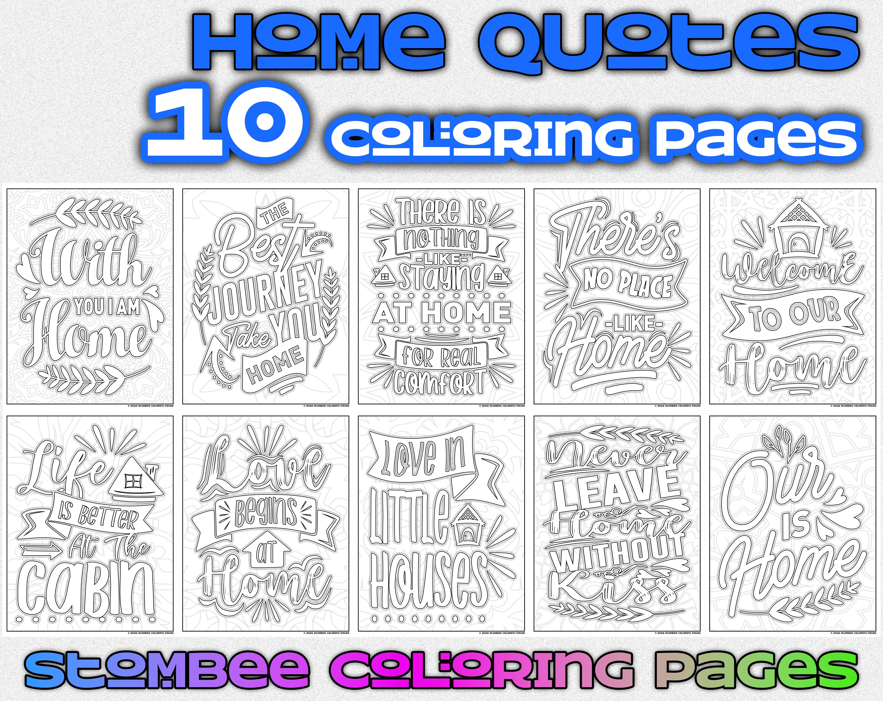 Home Quotes Adult Coloring Book Adult Coloring Pages - Etsy