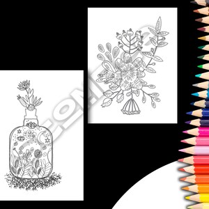 20 Flowers Coloring Pages | Adult Coloring Pages Printable | Adult ...