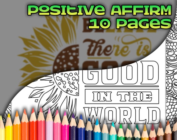 Positive Affirmation Coloring Pages Affirm Coloring Page - Etsy