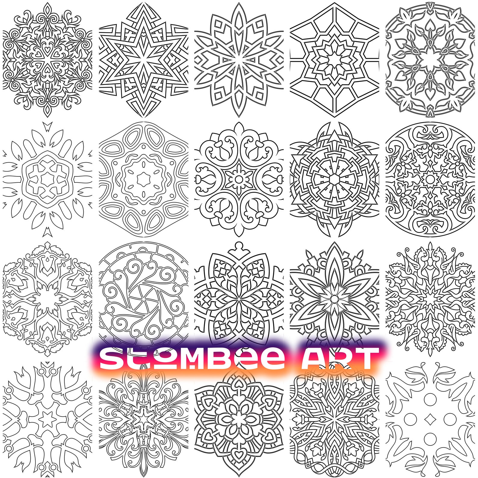 100 Mandalas, Adult Coloring Book, Coloring Book, Adult Coloring Pages ...