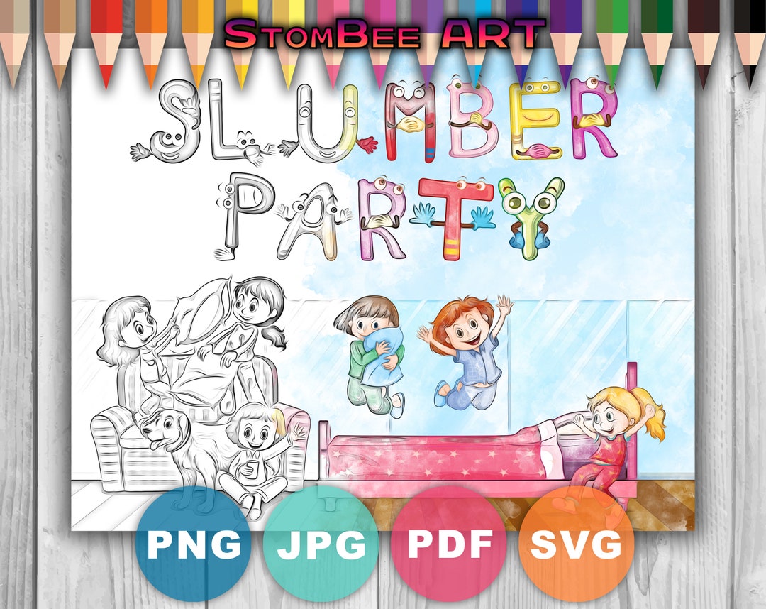Slumber Party - Printable Adult Coloring Page From Stombee (coloring ...