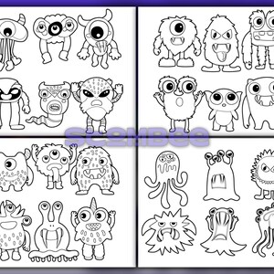 Cute Monsters Adult and Kid Coloring Pages Printable Excellent for ...