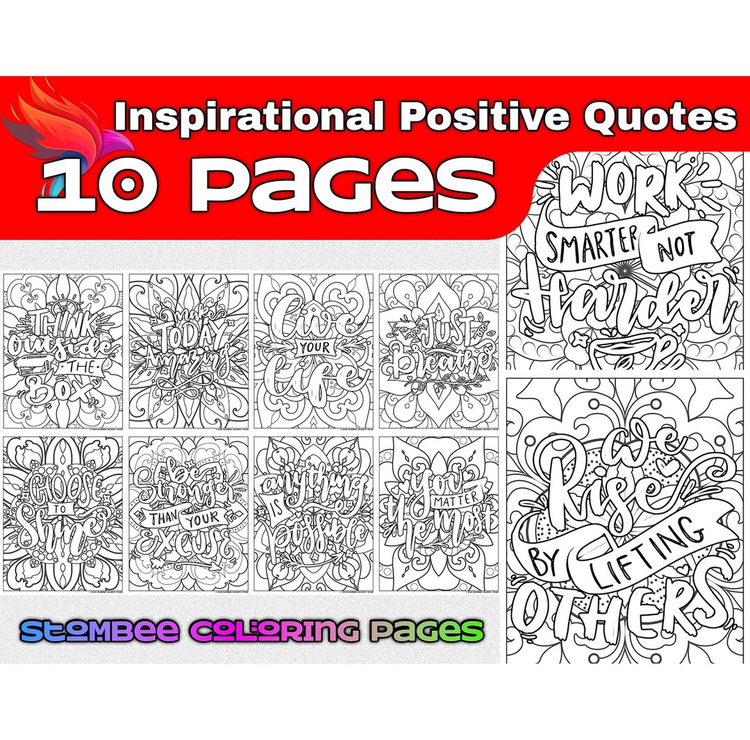Inspirational Positive Quotes Adult Coloring Pages Printable, Coloring ...