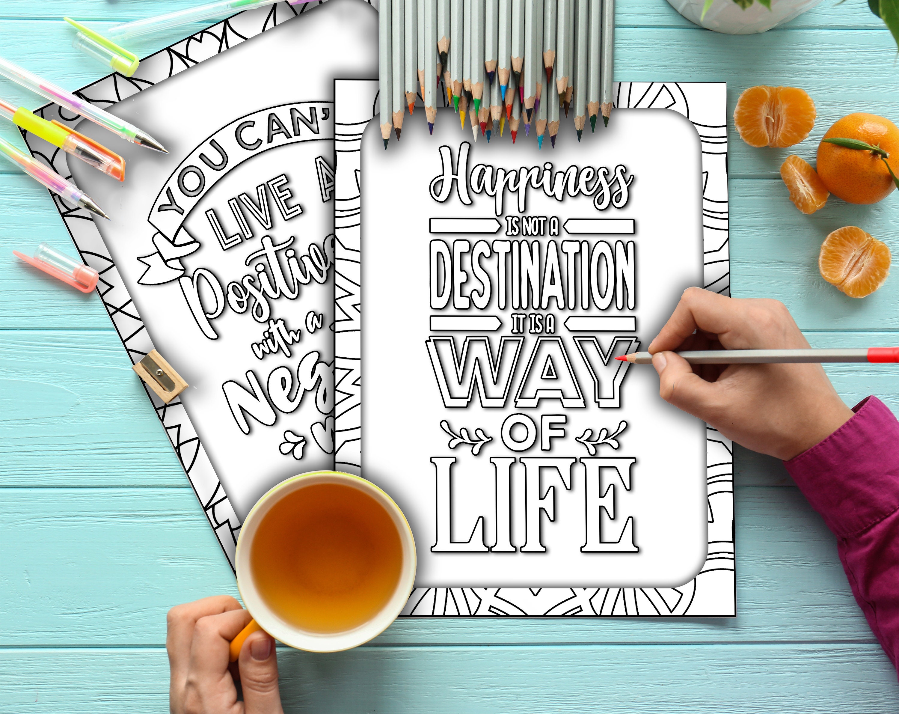 Positive Affirmation Quotes About Life Coloring Pages Motivational ...