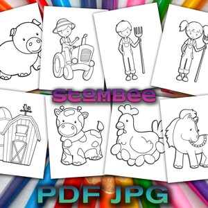 Farming Kids Coloring Pages Great for Toddlers and Older Kids - Etsy