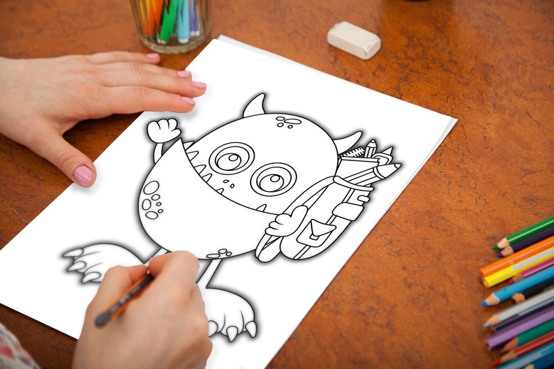 Cute Monsters Coloring Book Kid Coloring Pages Adult - Etsy