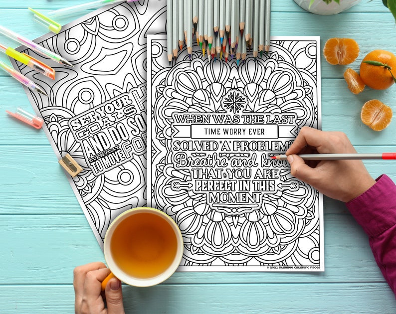 Positive Affirmation Coloring Book PDF Coloring Pages | Etsy