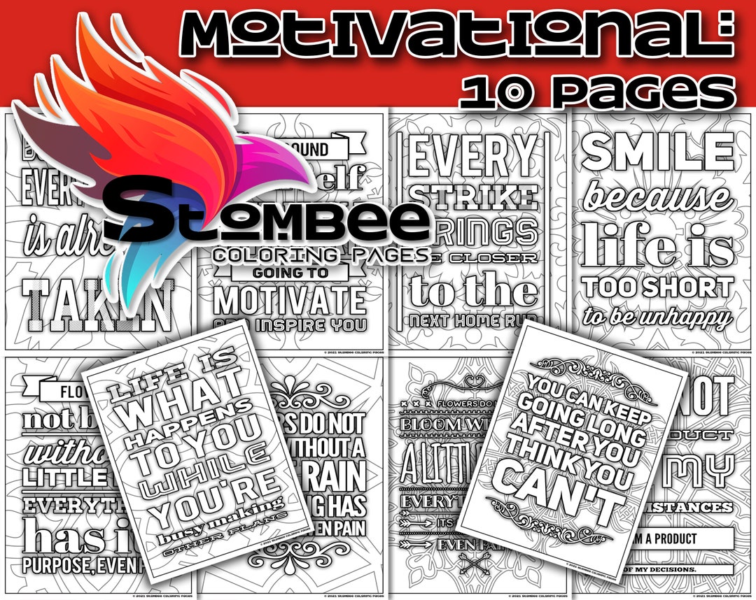Motivational Quotes About Life, Coloring Pages for Adults, Printable ...