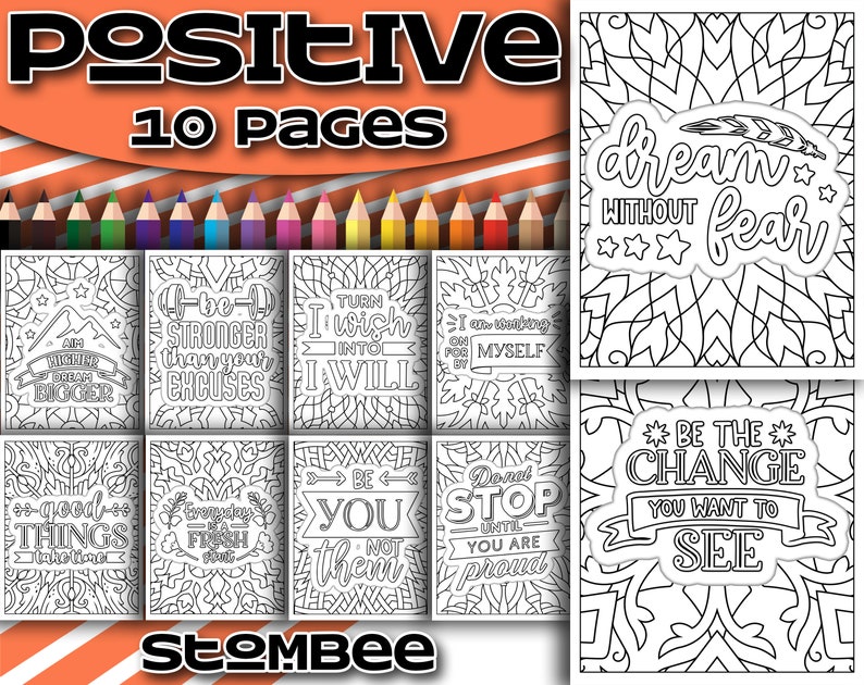 Positive Affirmation Coloring Pages, Adult Coloring Pages Printable ...