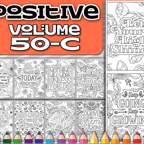 100 Page Adult Motivational Coloring Book Printable - Etsy