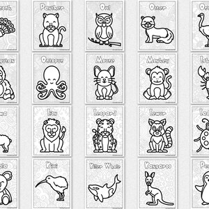 100 Printable Animals Coloring Pages for Kids, Handwriting Practice ...