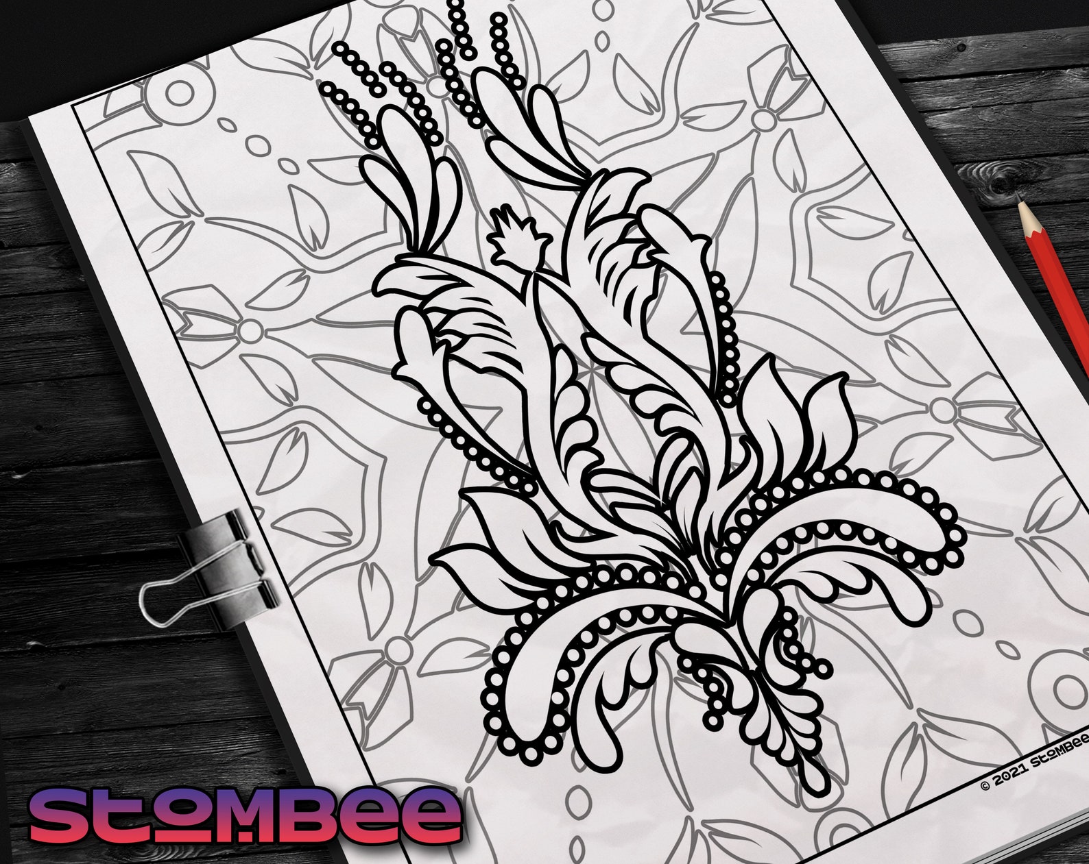 Vol.6 Floral Adult Coloring Pages Printable, Flowers Coloring Pages ...