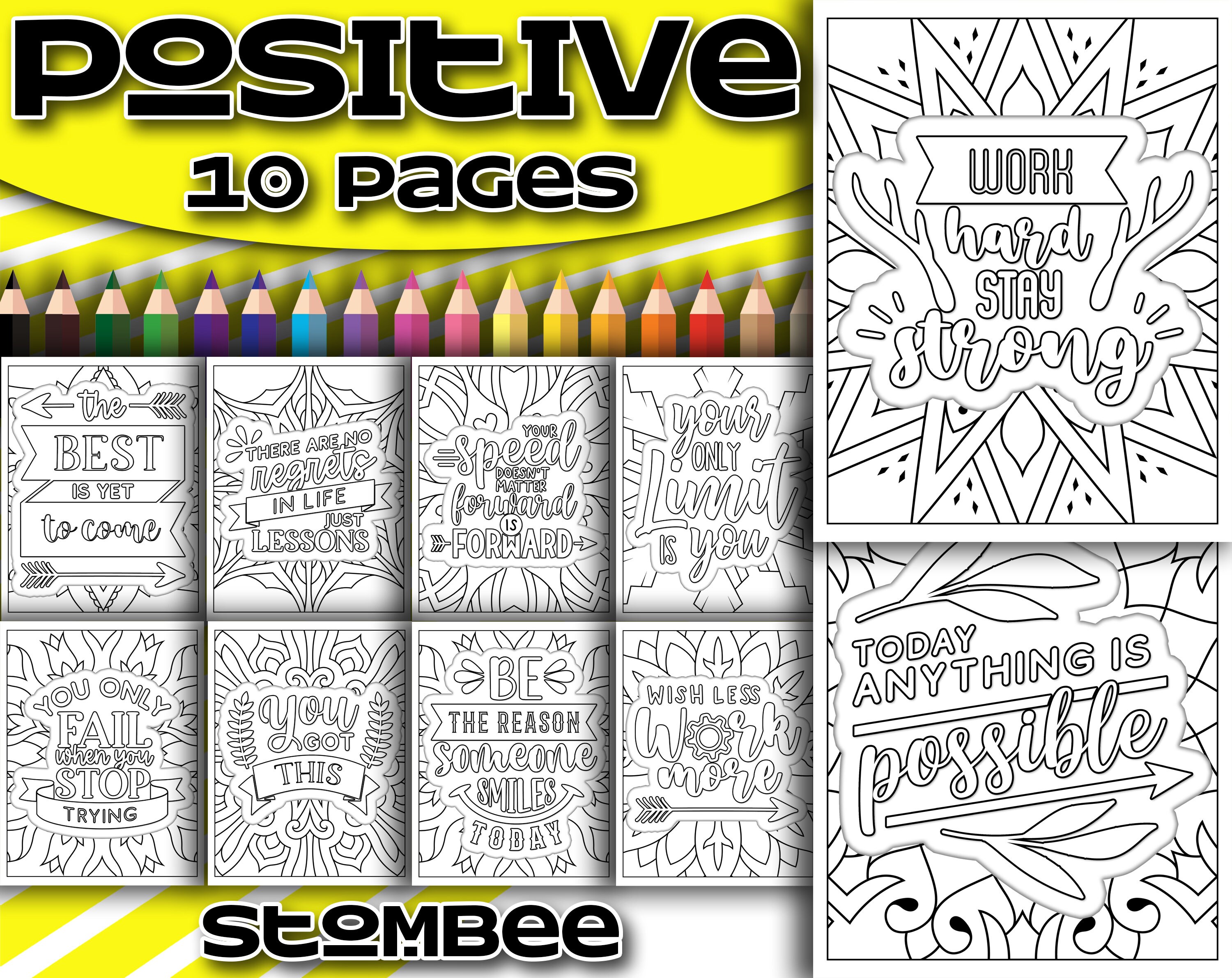 Positive Affirmation Coloring Pages, Adult Coloring Pages Printable ...