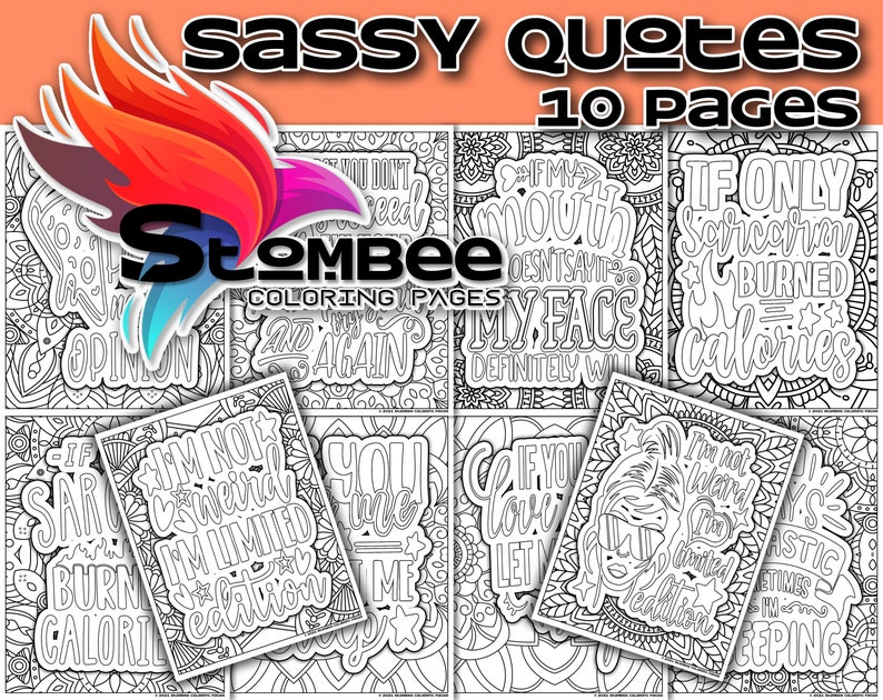 Vol.5 Sassy Adult Coloring Pages Printable Snarky Sarcastic - Etsy