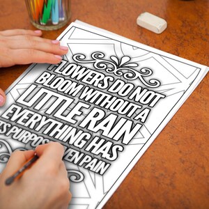 Motivational Quotes About Life, Coloring Pages for Adults, Printable ...