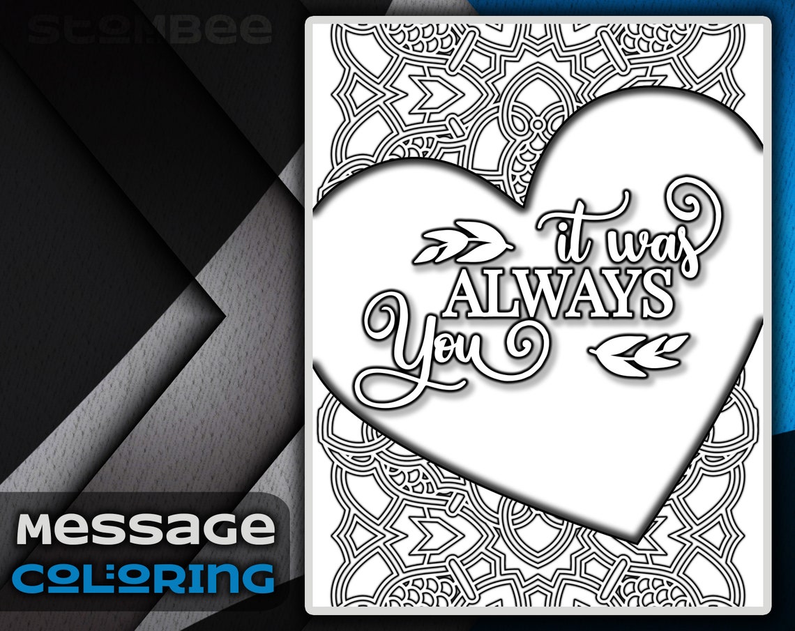 Adult Coloring Pages With Love Messages Great for Your Loved Ones - Etsy