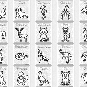 100 Printable Animals Coloring Pages for Kids, Handwriting Practice ...