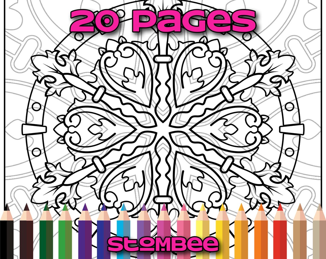 20 Printable Adult Coloring Pages of Patterns for Relaxation PDF Book ...
