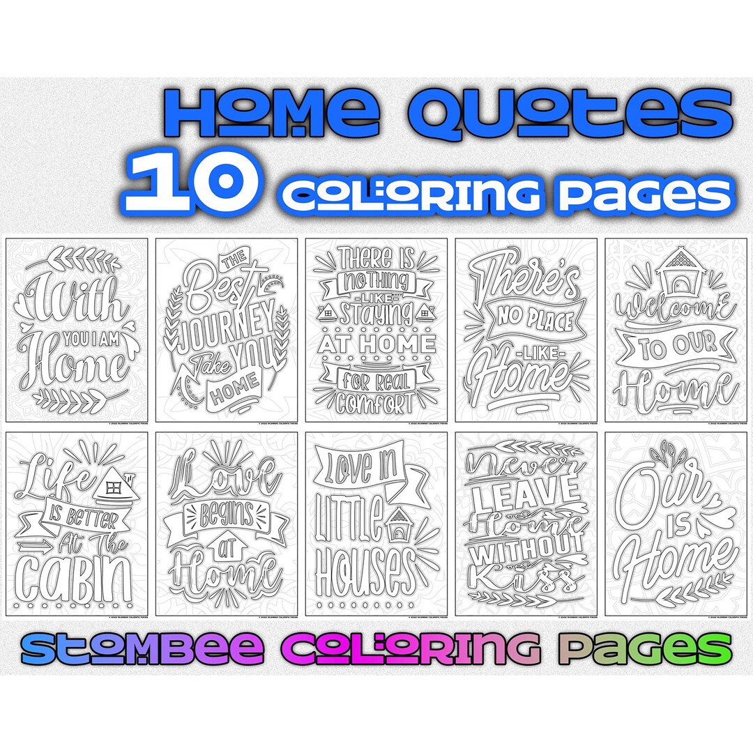 Home Quotes Adult Coloring Book, Adult Coloring Pages, Printable ...