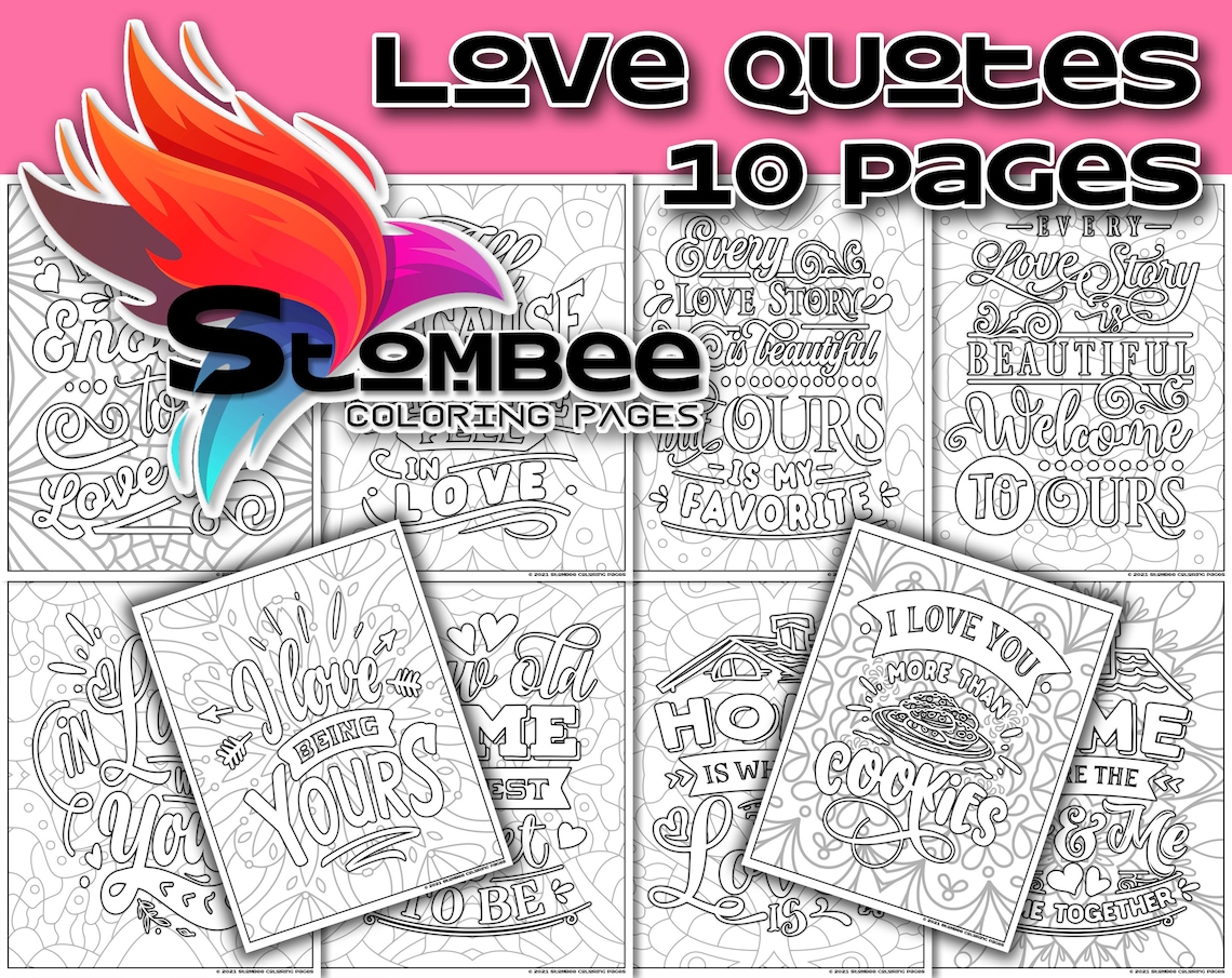 Love Quotes Coloring Book PDF for Adult Adult Coloring Pages - Etsy