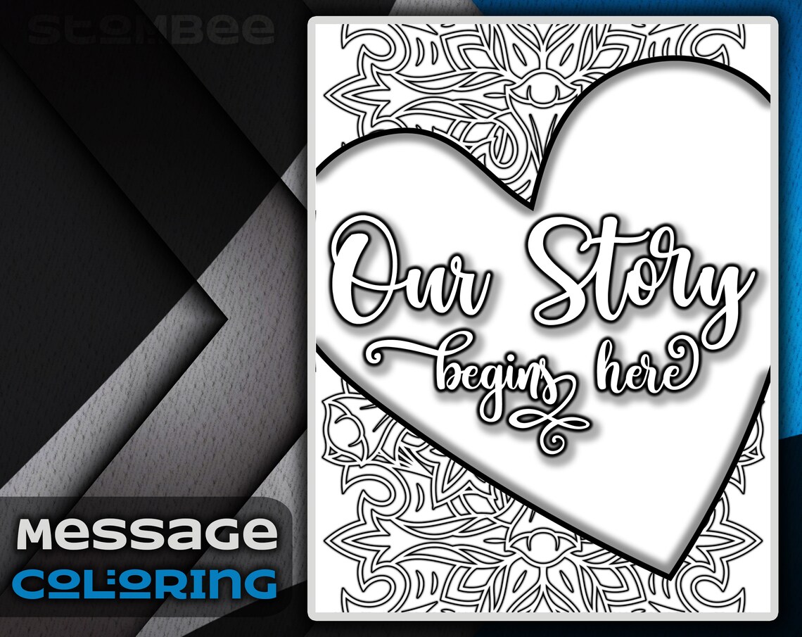 Adult Coloring Pages With Love Messages Great for Your Loved - Etsy