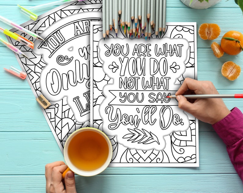 Coloring Book PDF Positive Affirmation Coloring Pages - Etsy