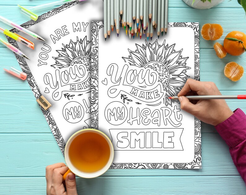 Positive Affirmation Coloring Pages Affirm Coloring Page - Etsy
