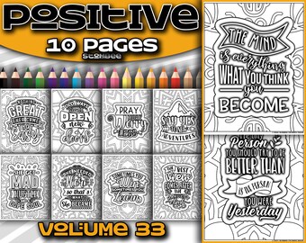 Coloring Book PDF Positive Affirmation Coloring Pages Printable Adult ...