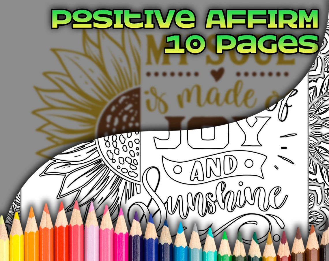 Positive Affirmation Coloring Pages Affirm Coloring Page - Etsy