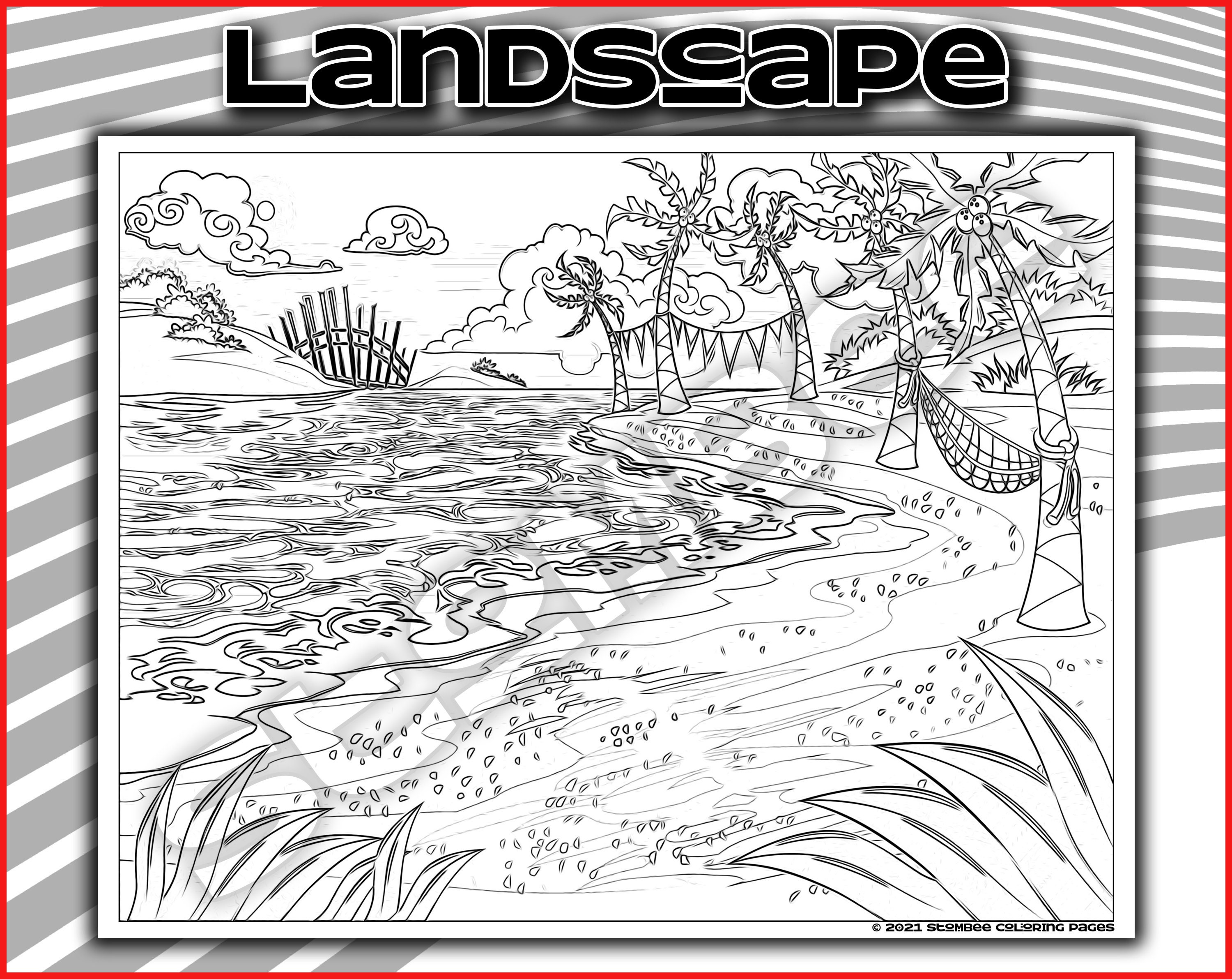Summer Landscape Coloring Pages