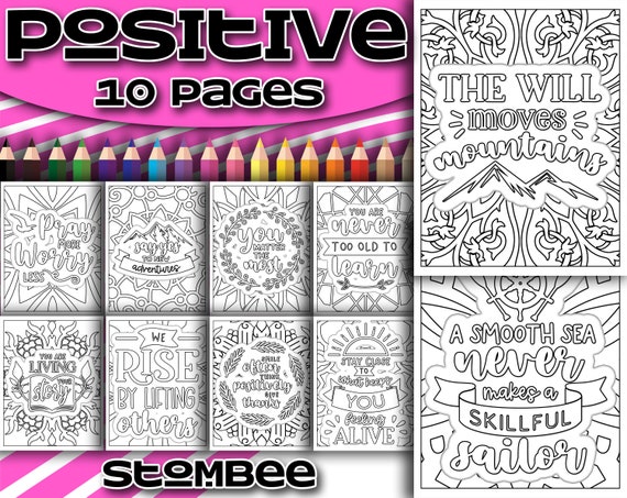 Coloring Book PDF Positive Affirmation Coloring Pages - Etsy