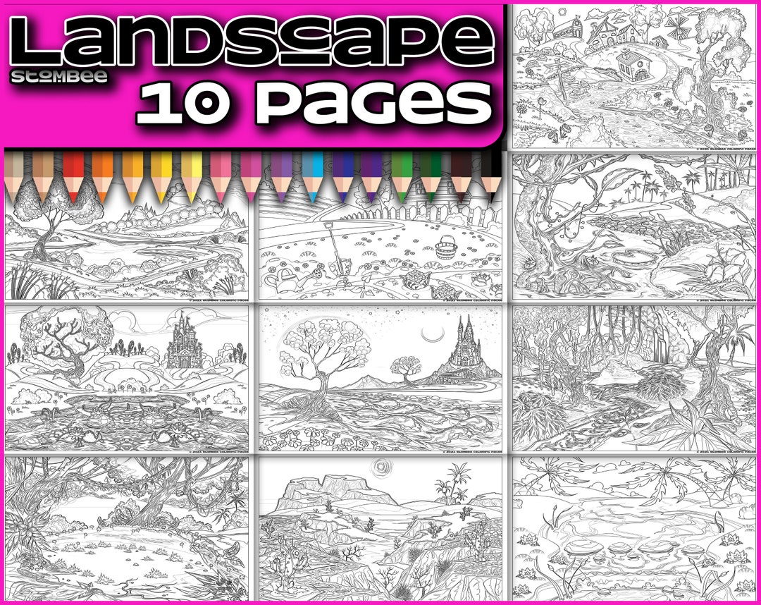 Adult Coloring Pages Printable Landscape | Coloring Page for Adult ...