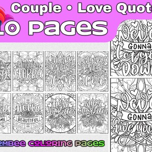 Couple Love Quotes Adult Coloring Pages Printable Coloring - Etsy