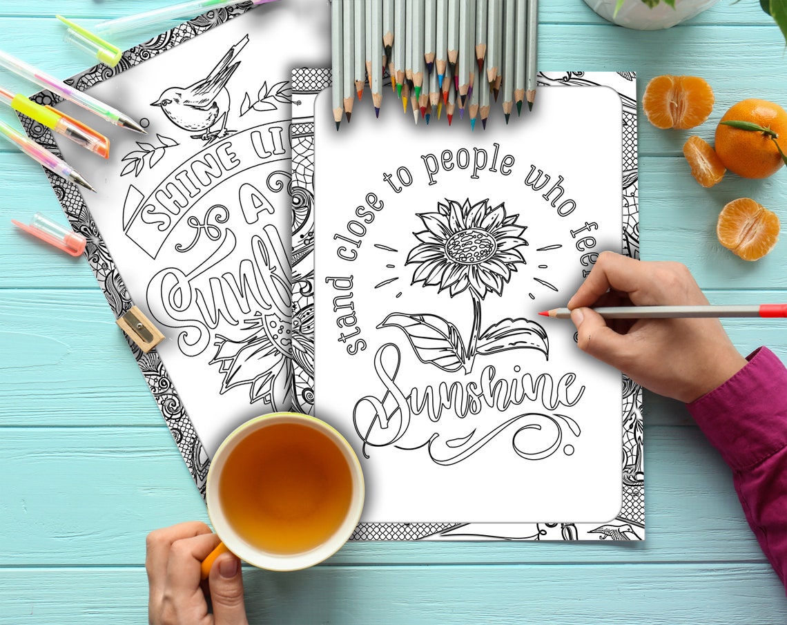 Positive Affirmation Coloring Pages Affirm Coloring Page - Etsy