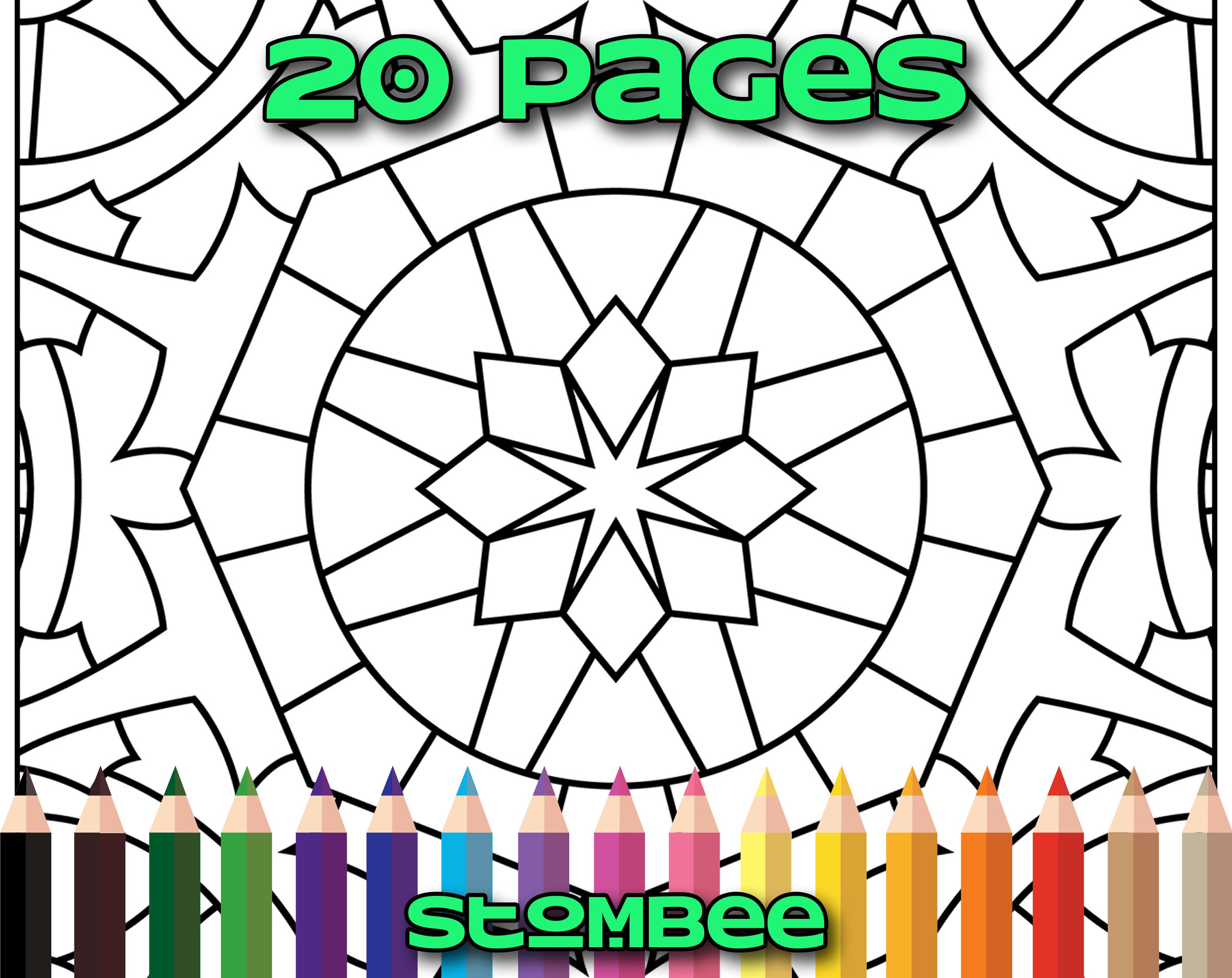20 Printable Adult Coloring Pages of Patterns for Relaxation PDF Book ...