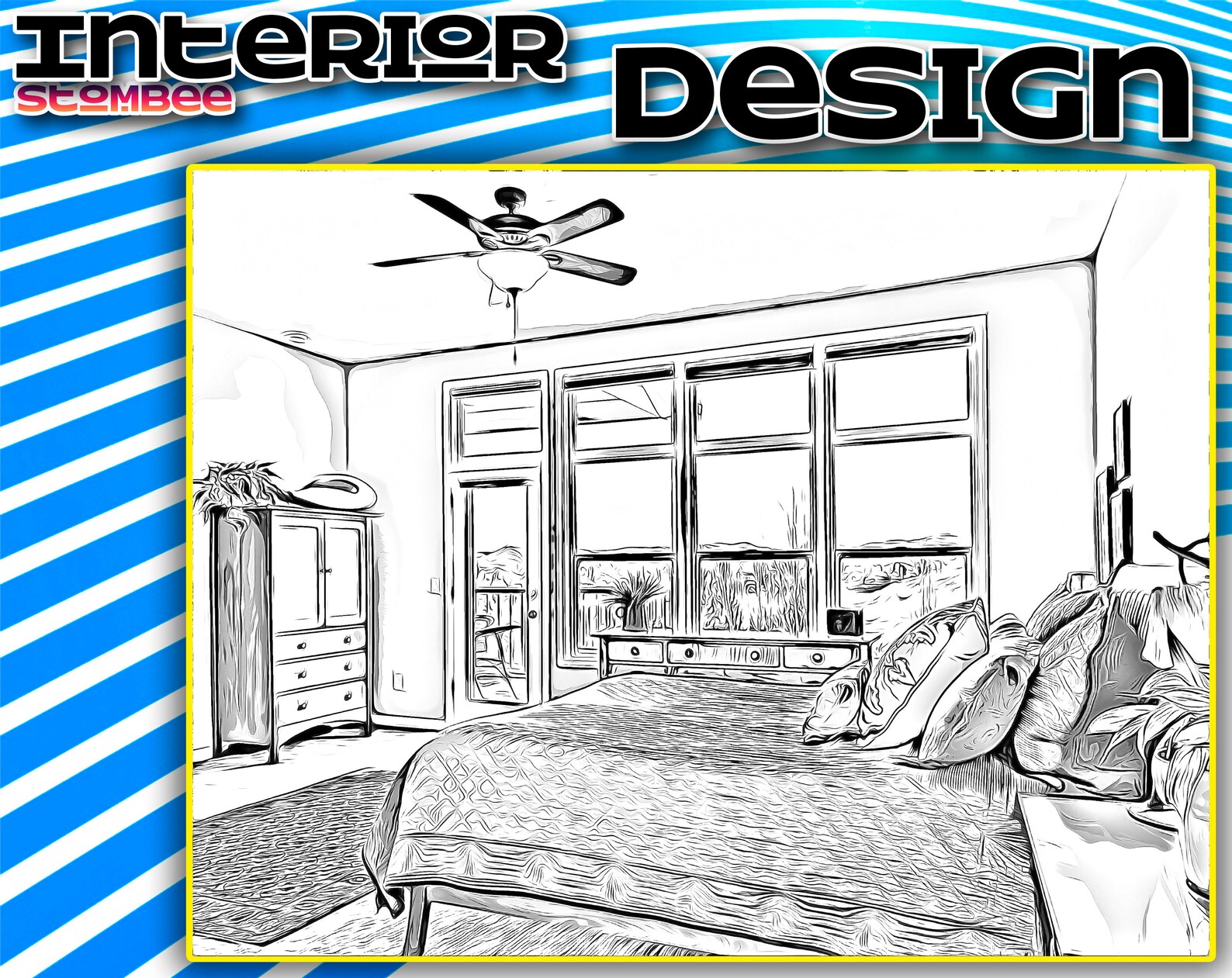 10 Interior Design Coloring Book Adult Coloring Pages - Etsy