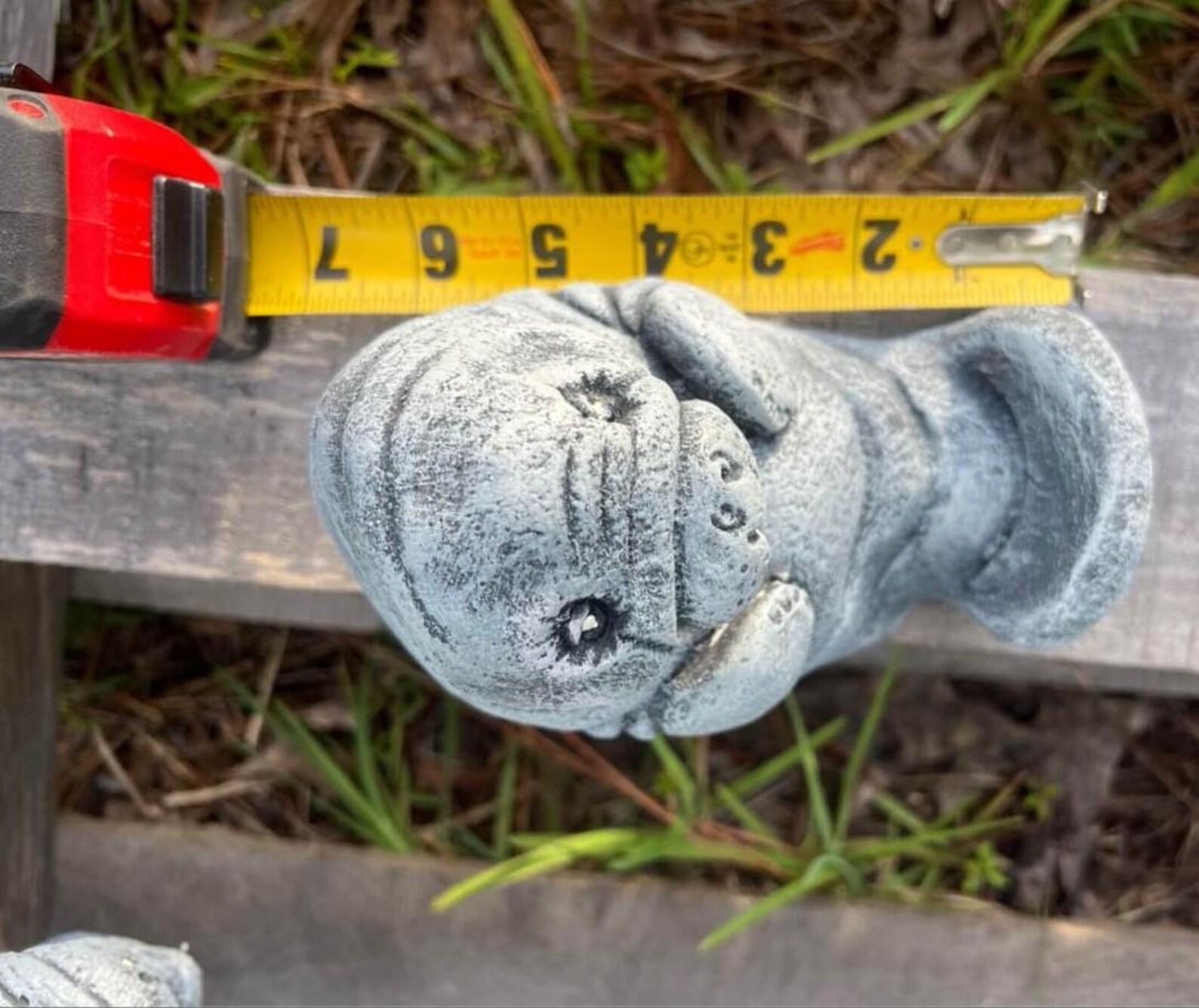 Adorable Little Concrete Manatee Statue Handmade, Painted Garden Decor ...