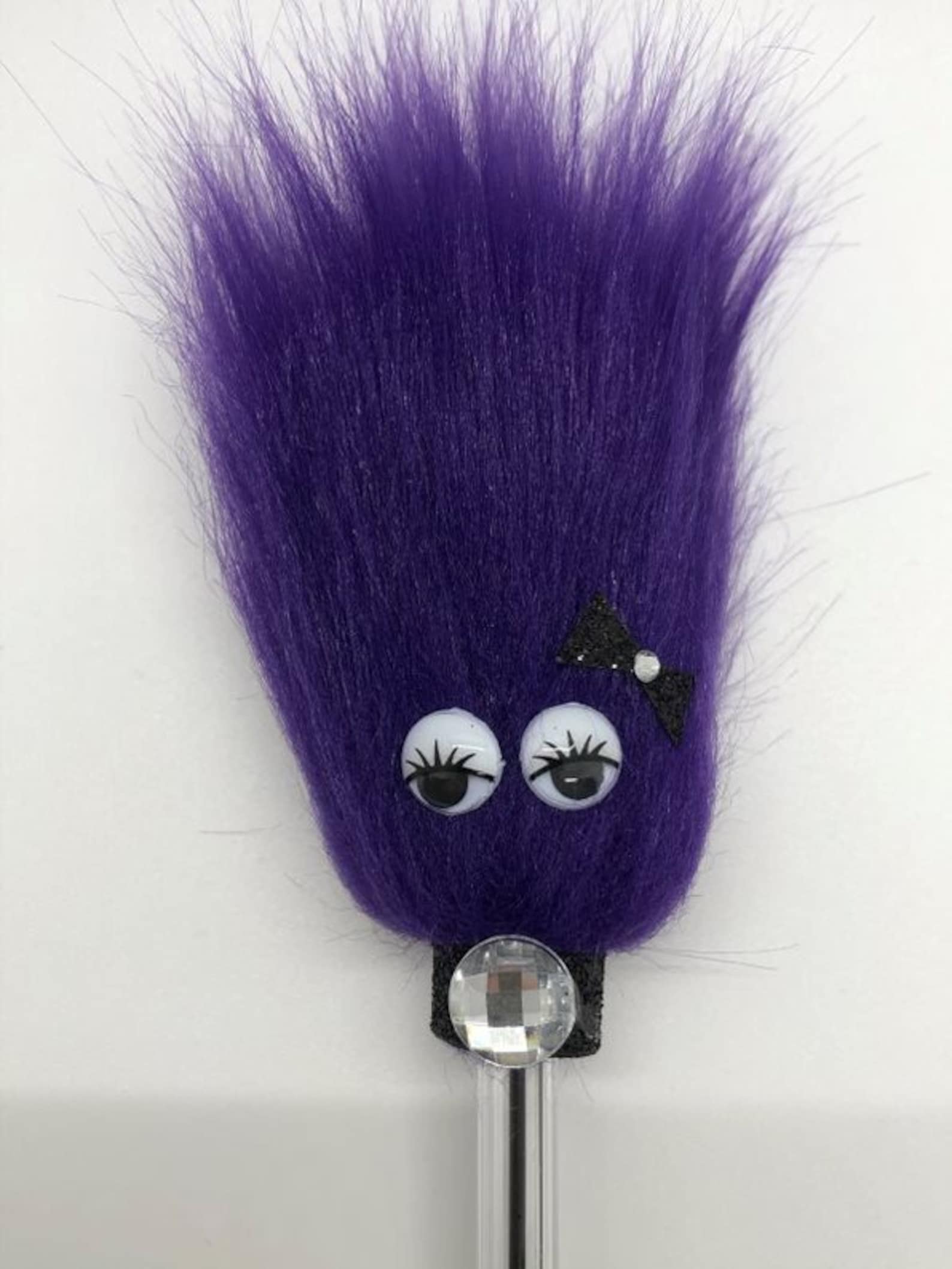 Myra Black Ink Pen Purple Pen Furry Pen Fuzzy Pen - Etsy