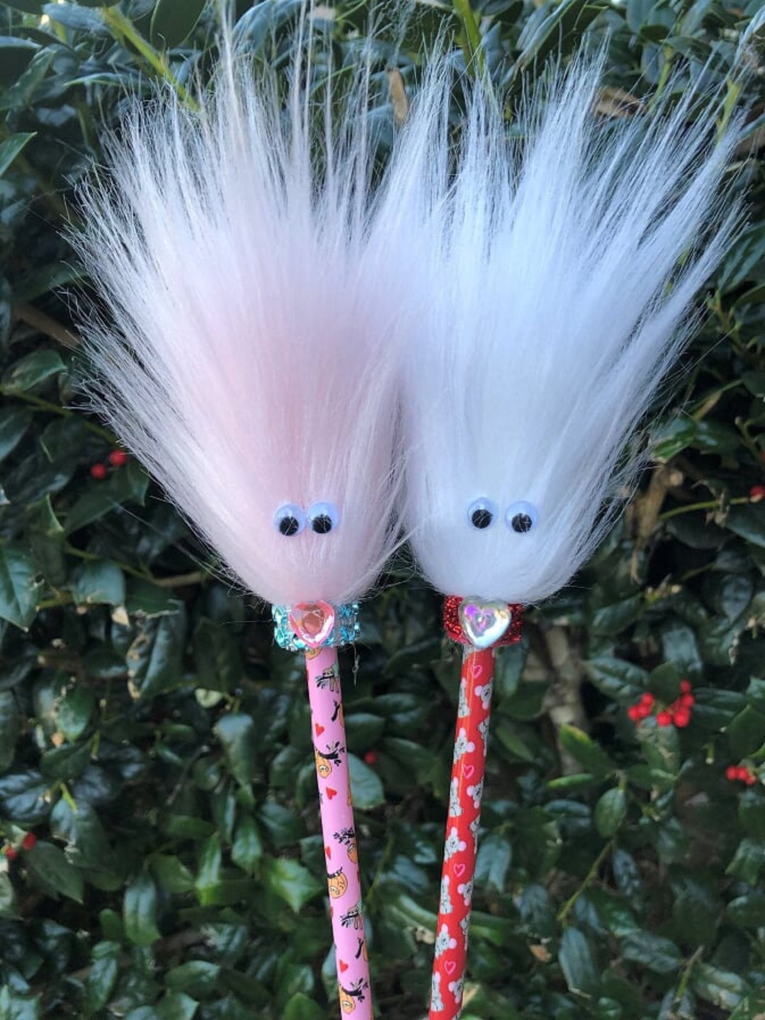 Valentine Pencils, Valentine's Day Gift, Stocking Stuffer, Fluffy ...