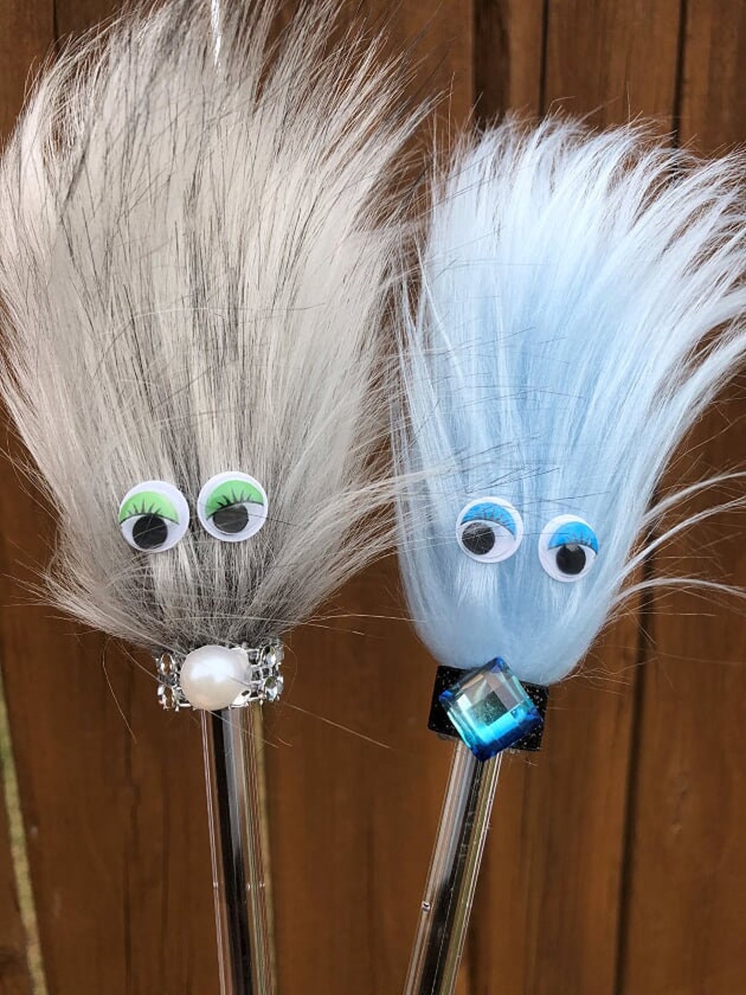 Fuzzy Glamour Pens black and blue ink Fluffy Pens Furry Pens Bling Pens ...