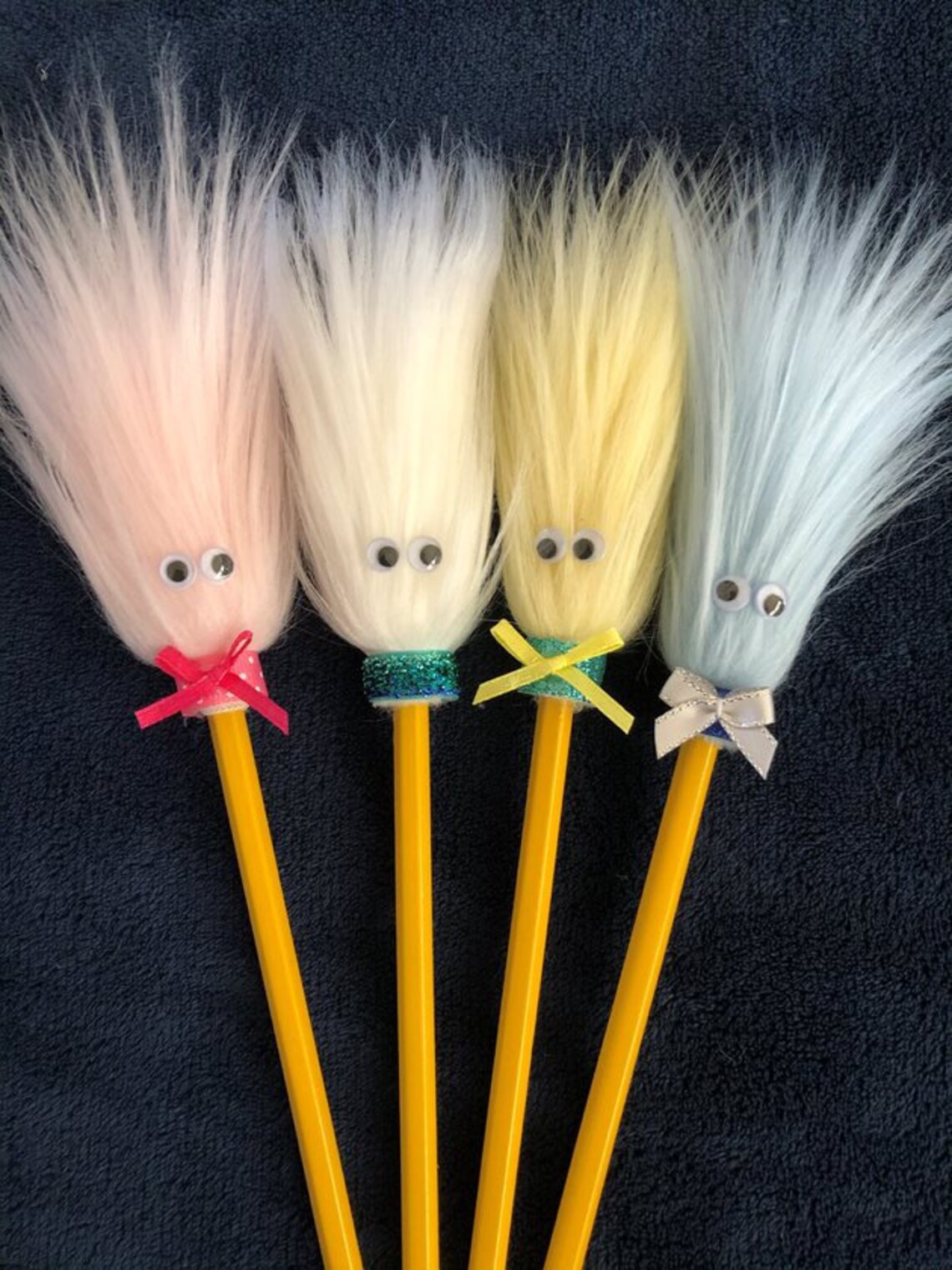 4 Fuzzy Pencils Retro Gift Friend Gift Fun Pencil - Etsy