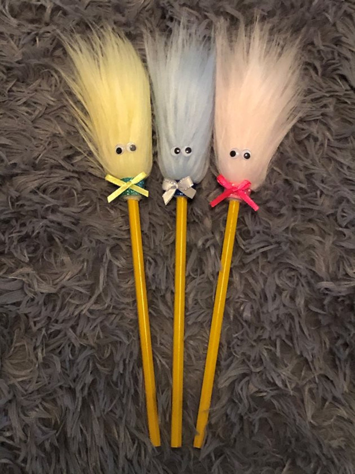 3 Fuzzy Pencils Furry Pencils Homeschool Reward Sensory | Etsy