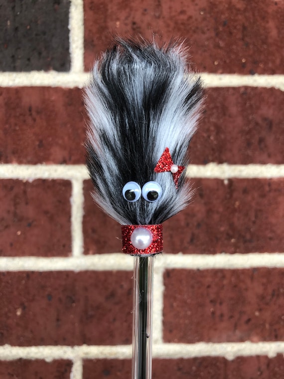 Coco Furry Black Pen Fuzzy Pen Black and White Pen | Etsy