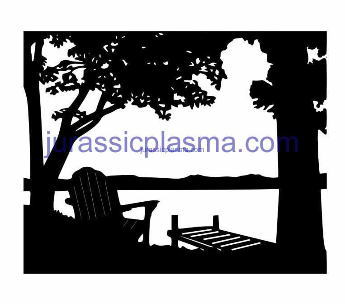 Lake Chair and Dock DXF SVG File for Plasma, Laser, Water Jet Vinyl ...