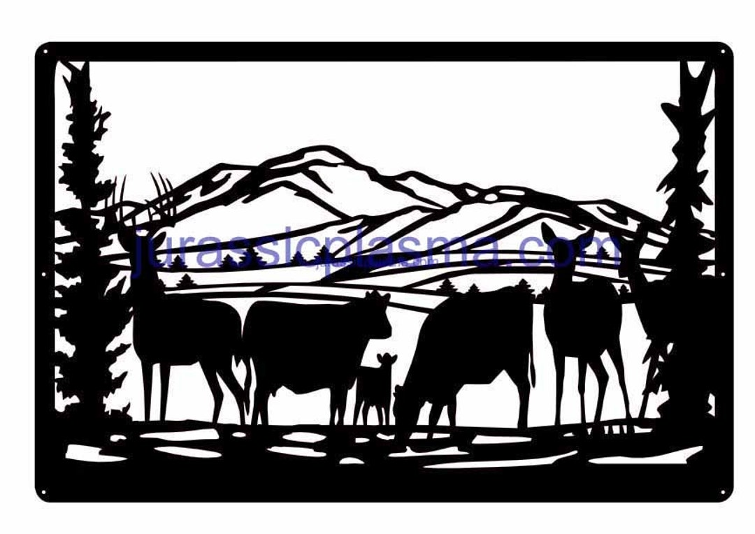 Cow and Deer Sign DXF SVG File for Plasma, Laser, Water Jet Vinyl ...
